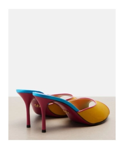 Dolce & Gabbana Keira Leather-trimmed Satin Mules