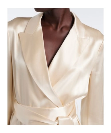 JOSEPH Archer Belted Silk Satin Jacket
