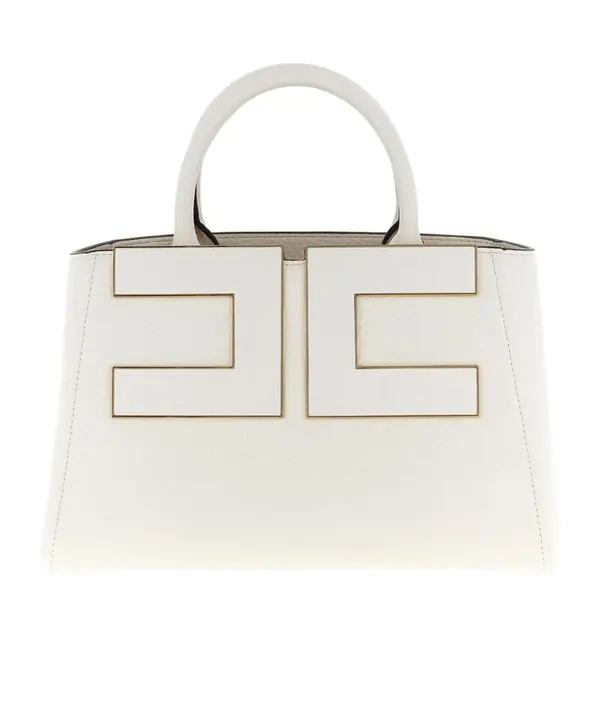 Elisabetta Franchi Logo Shoulder Bag - White