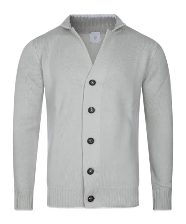 Eleventy Single-breasted Sweater With Ribbed Hem And Cuffs