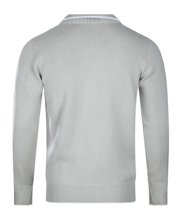 Eleventy Single-breasted Sweater With Ribbed Hem And Cuffs
