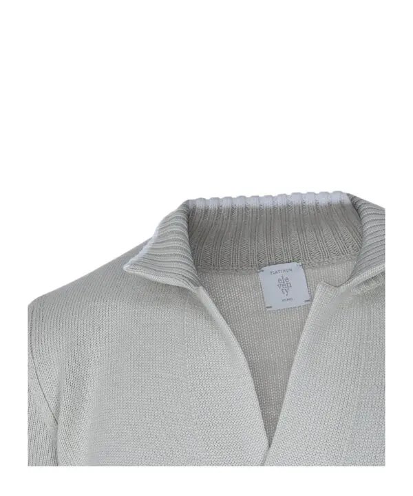 Eleventy Single-breasted Sweater With Ribbed Hem And Cuffs