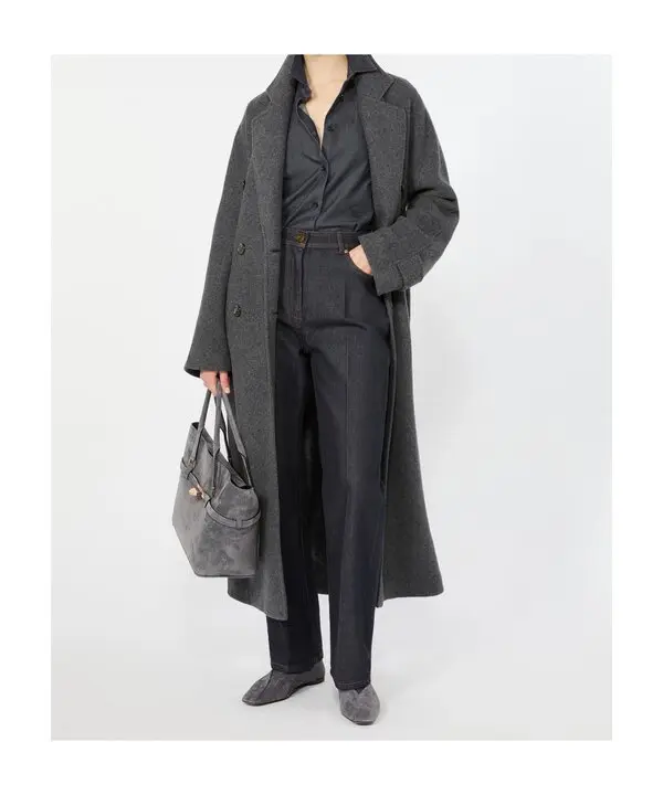 Max Mara Denim-look Cotton Barrel-leg Trousers