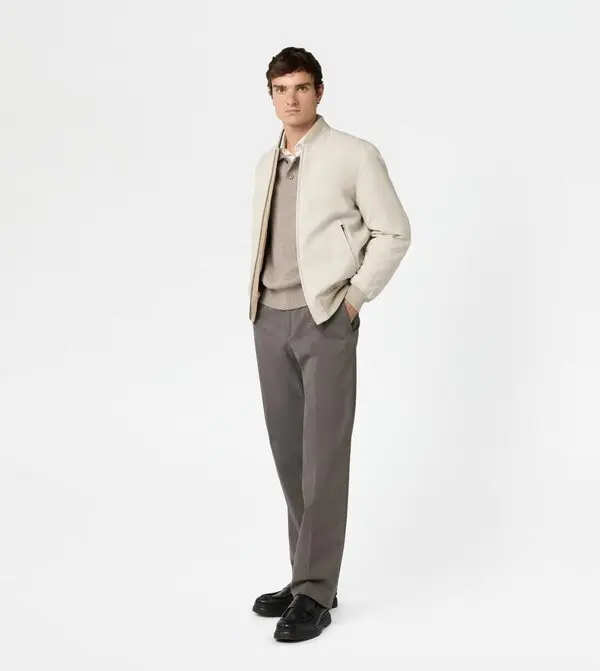 TOD'S Brera Bomber Jacket In Soft Touch Microfiber