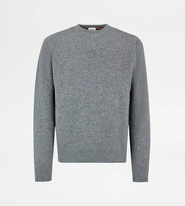 TOD'S Round-neck Cashmere Pullover With Suede Ribbing