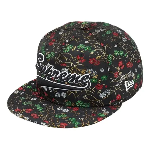 Supreme X New Era Ss26 Floral Jacquard Cap - Black