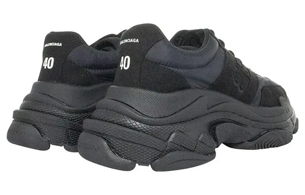 Balenciaga Triple S Nylon Sneakers - Black