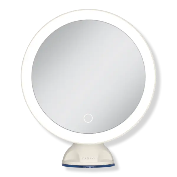 ZADRO Lighted Wall Mounted Suction Cup Makeup Mirror With 10x Magnification - Neutral