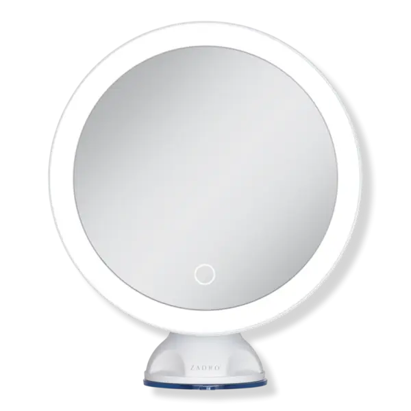 ZADRO Lighted Wall Mounted Suction Cup Makeup Mirror With 10x Magnification - White
