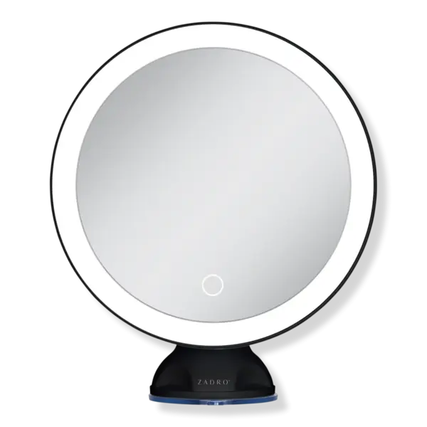 ZADRO Lighted Wall Mounted Suction Cup Makeup Mirror With 10x Magnification