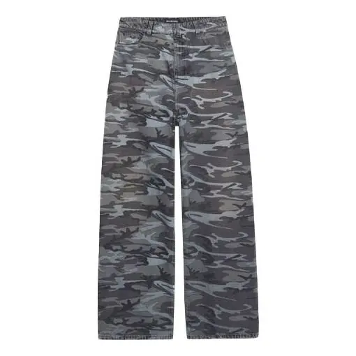 Balenciaga Wide Leg Camouflage Jeans - Grey