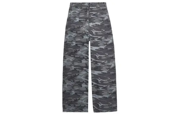 Balenciaga Wide Leg Camouflage Jeans - Grey
