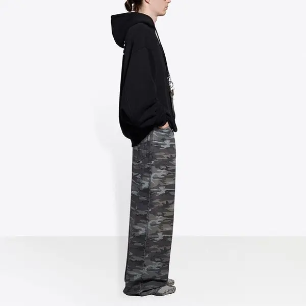 Balenciaga Wide Leg Camouflage Jeans