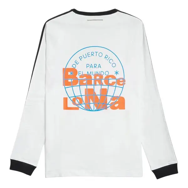 Adidas X Bad Bunny Dtmf Tour Merch Barcelona Long-sleeved Relaxed T-shirt - White