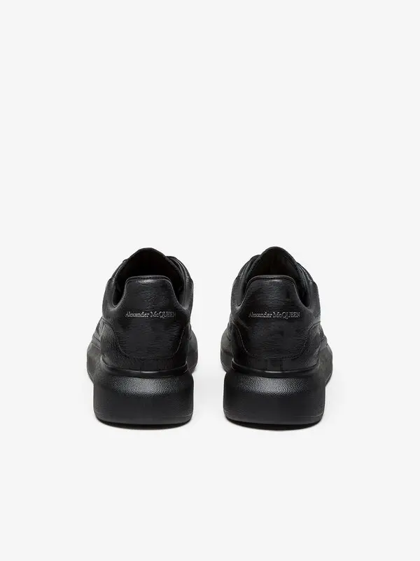 Alexander McQueen Oversized Sneaker In Grainy Leather - Black