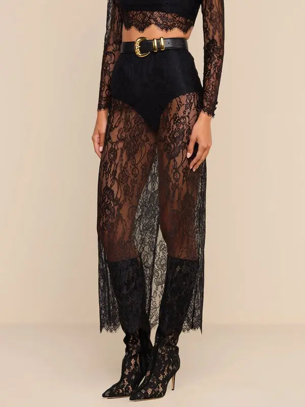 L'Agence Raymonde Lace Maxi Skirt