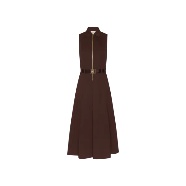 L'Agence Kolton Midi Dress With Belt - Dark Java