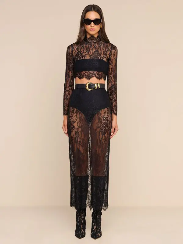 L'Agence Henriette Cropped Lace Top