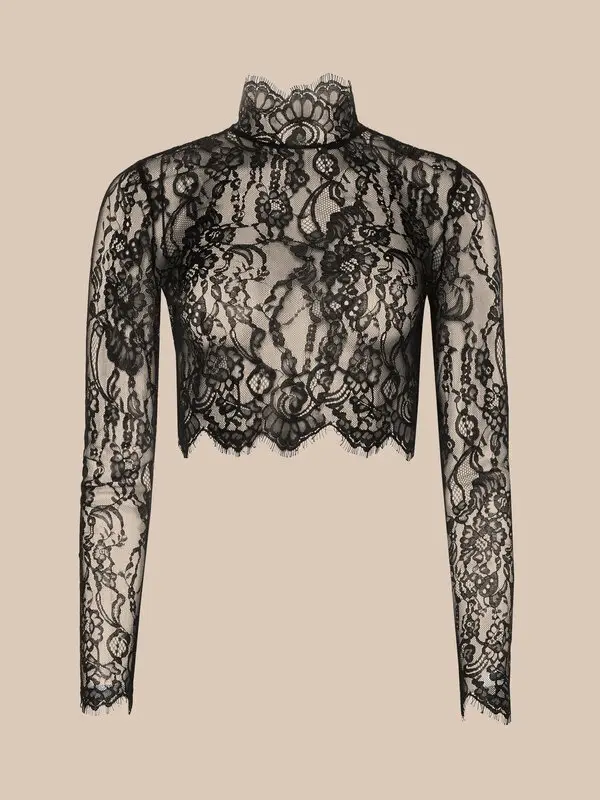 L'Agence Henriette Cropped Lace Top