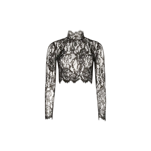 L'AGENCE Henriette Cropped Lace Top