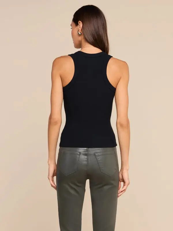 L'Agence Shania Racerback Tank Top - Black
