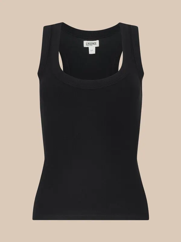L'Agence Shania Racerback Tank Top - Black