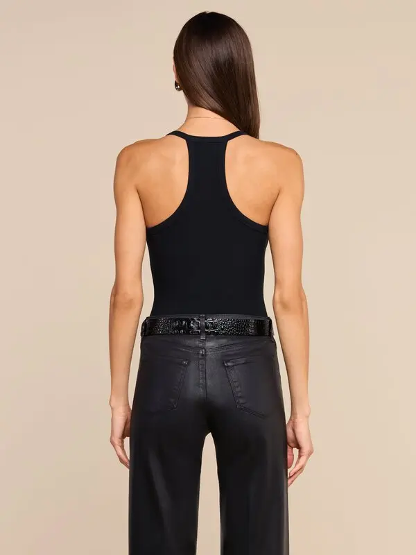 L'Agence Wrenna Racerback Bodysuit - Black