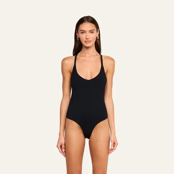 L'Agence Wrenna Racerback Bodysuit - Black