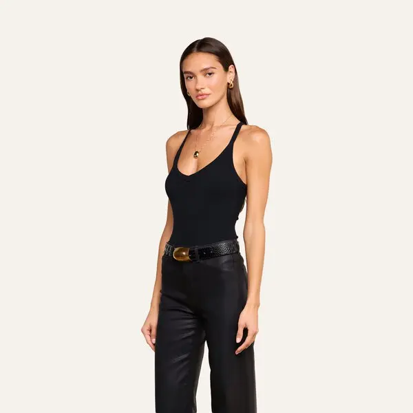 L'Agence Wrenna Racerback Bodysuit - Black