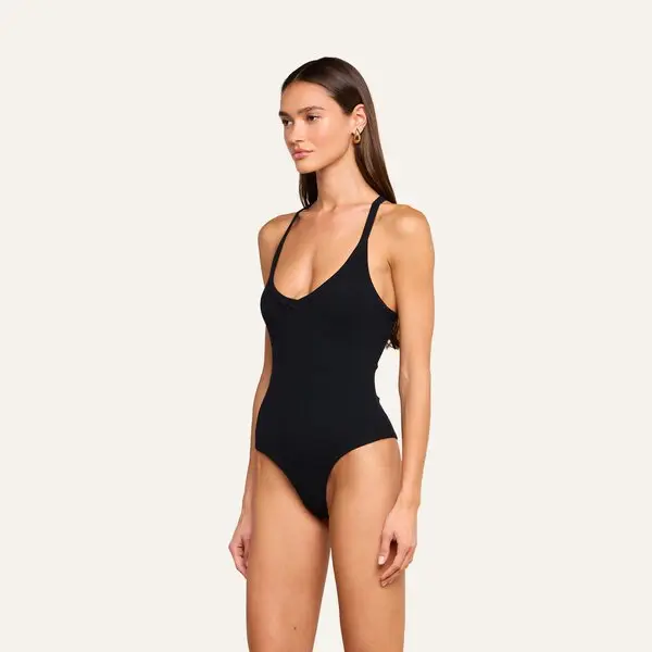L'Agence Wrenna Racerback Bodysuit - Black