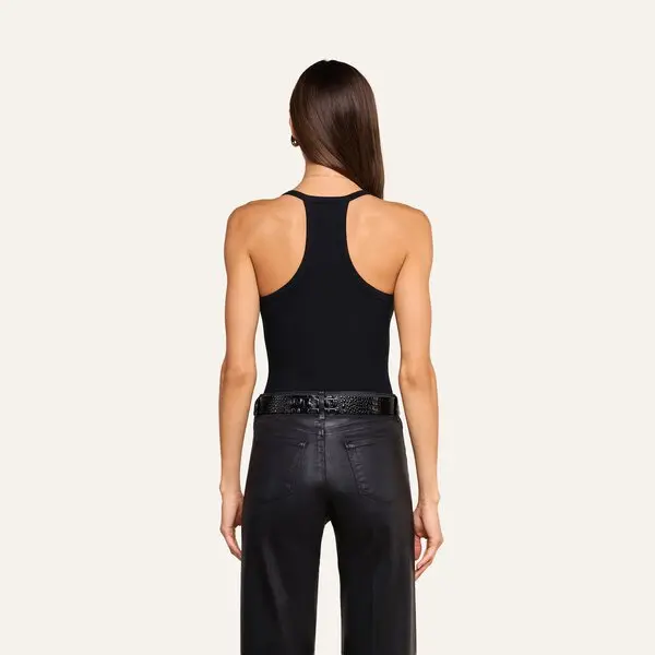 L'Agence Wrenna Racerback Bodysuit - Black