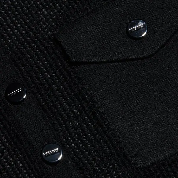 L'Agence Carine Pointelle Knit Top - Black