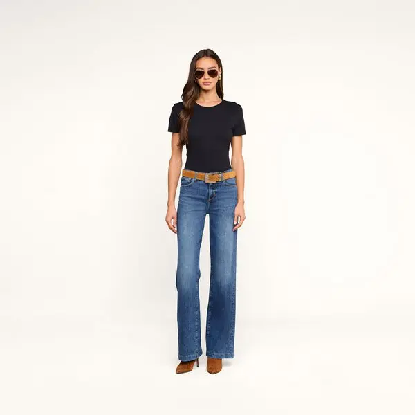 L'Agence Aileen Cotton Crewneck T-shirt