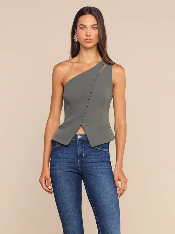 L'Agence Zinnia One-shoulder Top