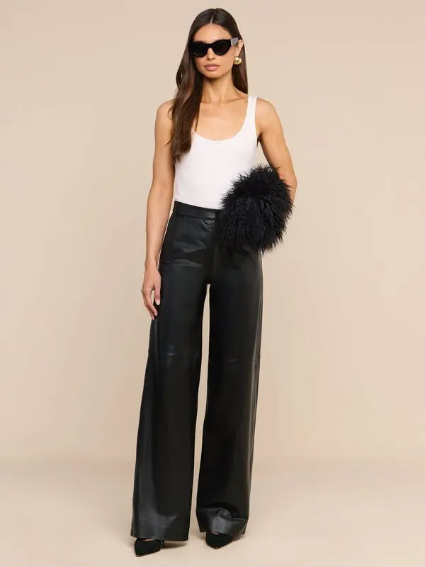 L'Agence Adelina Faux Fur Clutch