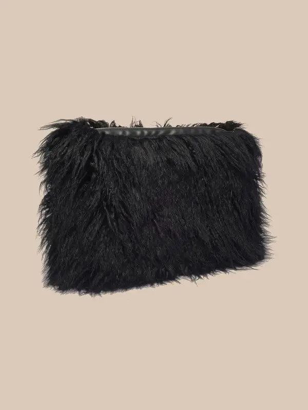 L'Agence Adelina Faux Fur Clutch