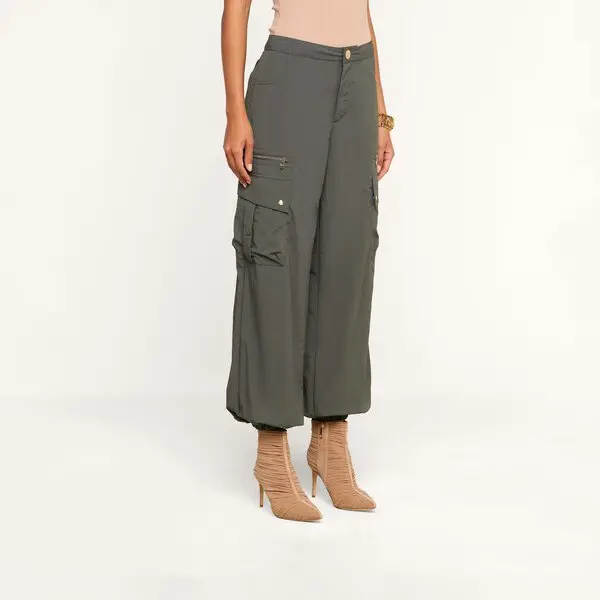 L'Agence Greer Nylon Jogger Pants - Ash Olive