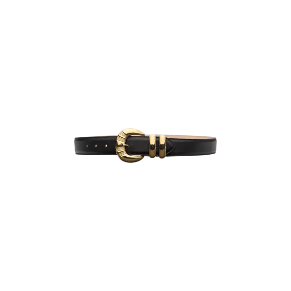 L'Agence Yarros Leather Belt - Black