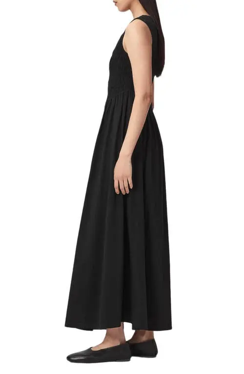 ALLSAINTS Luna Crinkle Maxi Dress - Black