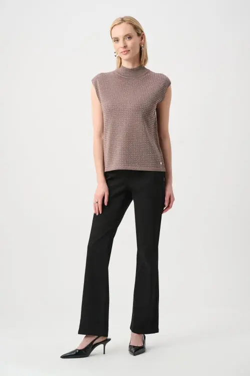 Joseph Ribkoff Sweater Knit Sleeveless Pullover With Iron-on Detail