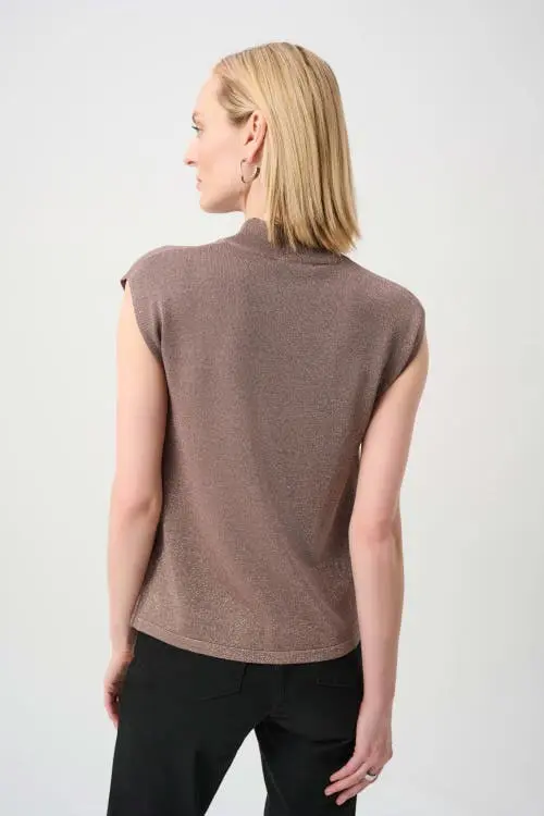 Joseph Ribkoff Sweater Knit Sleeveless Pullover With Iron-on Detail