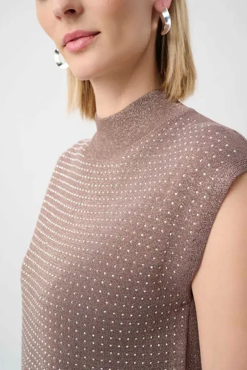 Joseph Ribkoff Sweater Knit Sleeveless Pullover With Iron-on Detail