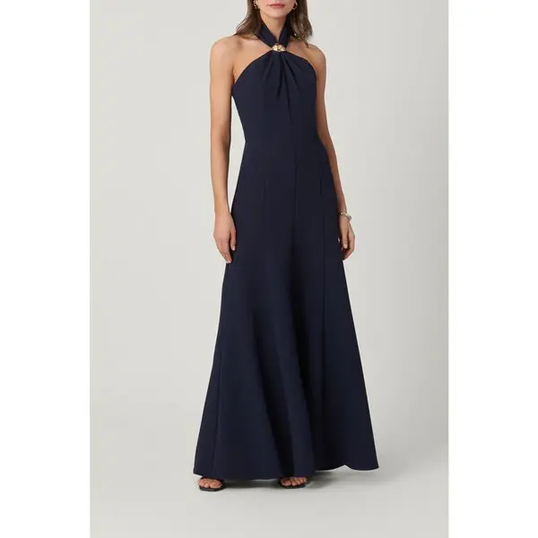 Shoshanna Midnight Stretch Crepe Scottie Dress