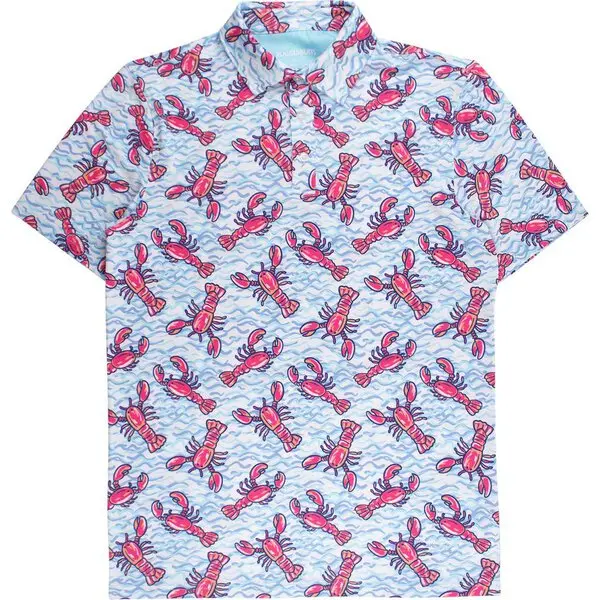 RUGGEDBUTTS Knit Short Sleeve Performance Polo - Blue Lobster Lagoon