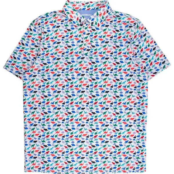RUGGEDBUTTS Knit Short Sleeve Performance Polo - Dino Roar