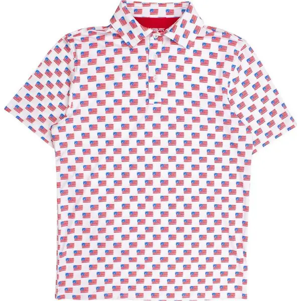 RUGGEDBUTTS Knit Short Sleeve Performance Polo - Freedom Flags