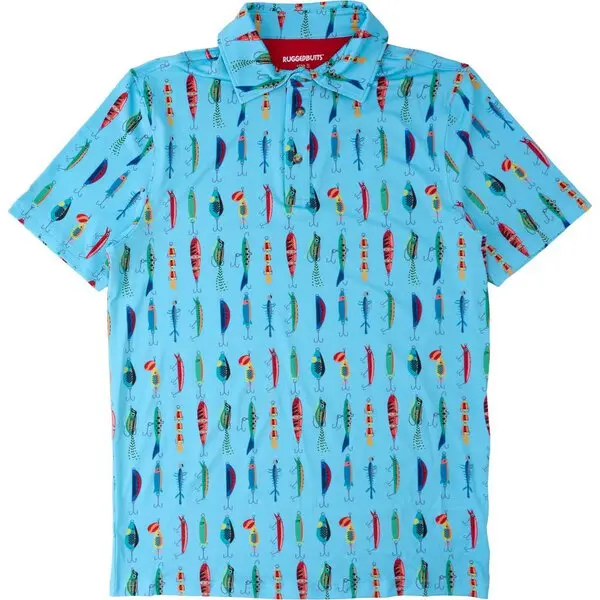 RUGGEDBUTTS Knit Short Sleeve Performance Polo - Gone Fishin