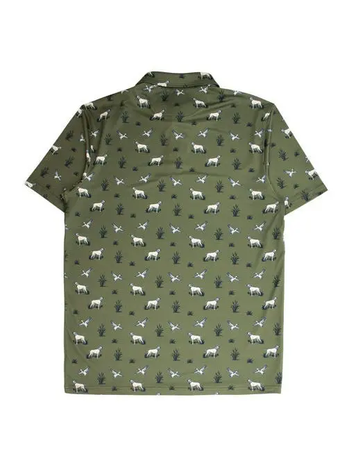RUGGEDBUTTS Knit Short Sleeve Performance Polo - Pond Pups