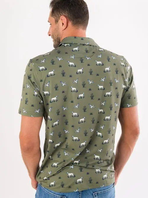RUGGEDBUTTS Knit Short Sleeve Performance Polo - Pond Pups