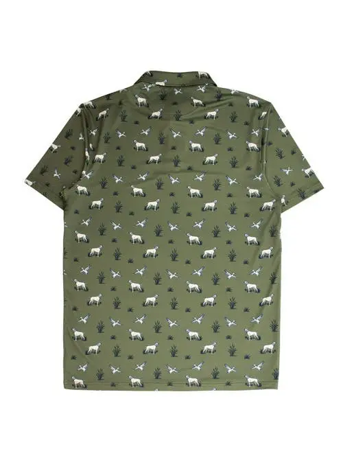 RUGGEDBUTTS Knit Short Sleeve Performance Polo - Pond Pups